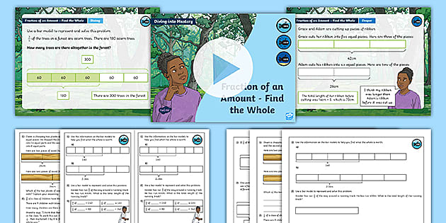👉 Year 6 Diving into Mastery: Fraction of an Amount - Find the Whole ...