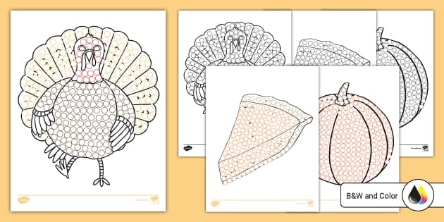 Thanksgiving Dot Marker Activities (teacher made) - Twinkl