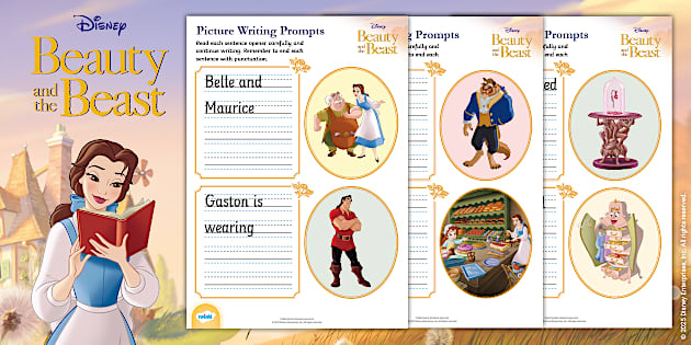 Beauty and the Beast: Simple Sentence Writing Prompts Worksheets