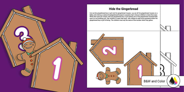 Hide the Gingerbread Number Recognition 1-20 Activity