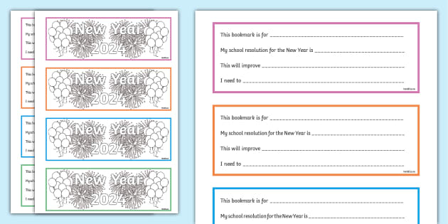 KS2 New Year Bookmarks (teacher made) - Twinkl