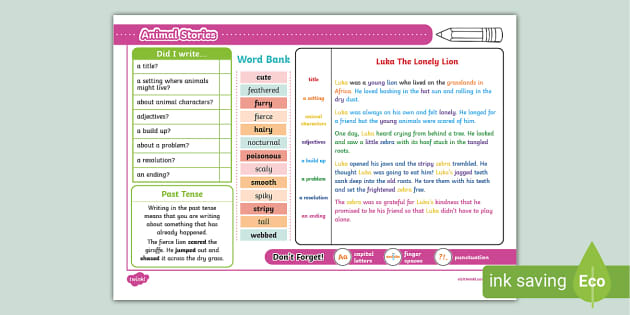 KS1 Writing: Animal Stories Knowledge Organiser