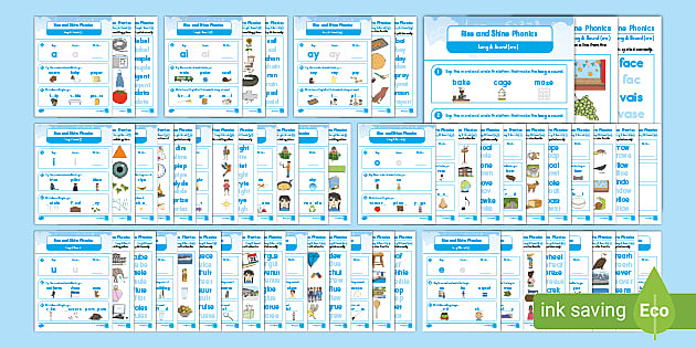 Rise and Shine Phonics: Long Vowel Sounds Activity Pack