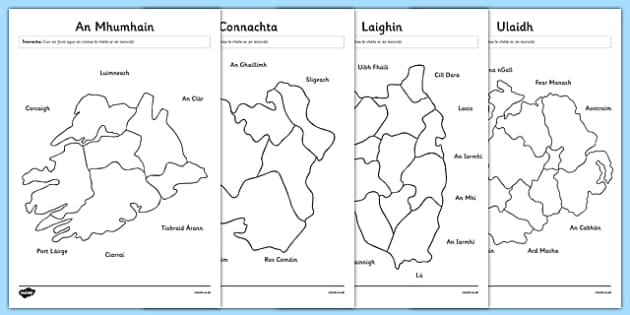 Irish Provinces and Counties of Ireland Matching Worksheet / Worksheets