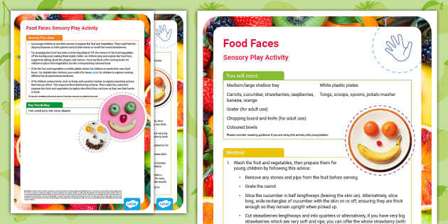 Food Faces Sensory Play Activity | Sensory Play | Toddlers