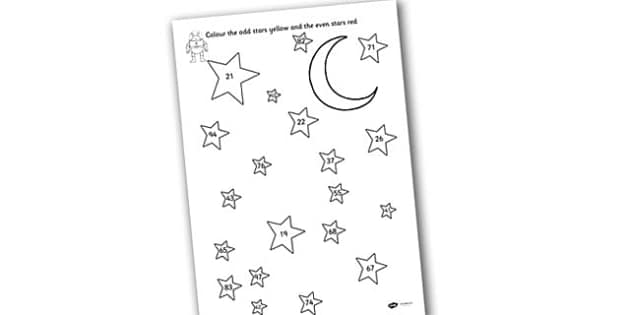 FREE! - Odd and Even Colouring Stars Two-Digit Numbers