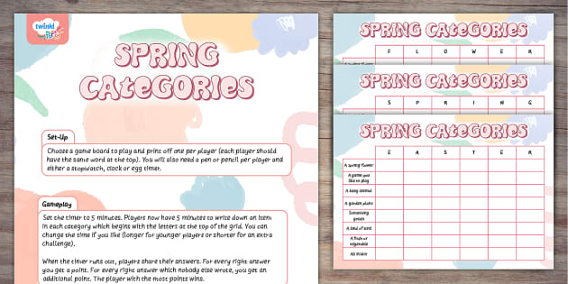 Spring Categories Game | Twinkl Party (teacher made)