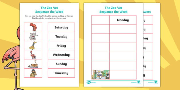 The Zoo Vet: Days of the Week Sequencing Activity