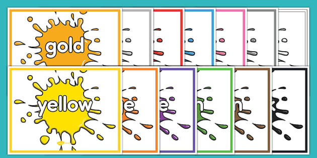 Color Words on Splats Posters (teacher made) - Twinkl