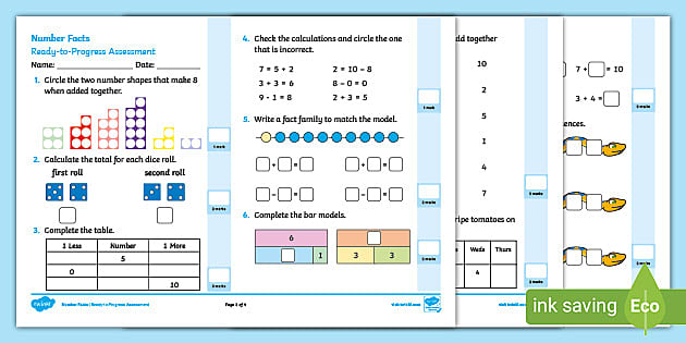 👉 Assessment of Year 1 Ready-to-Progress Criteria: Number Fact