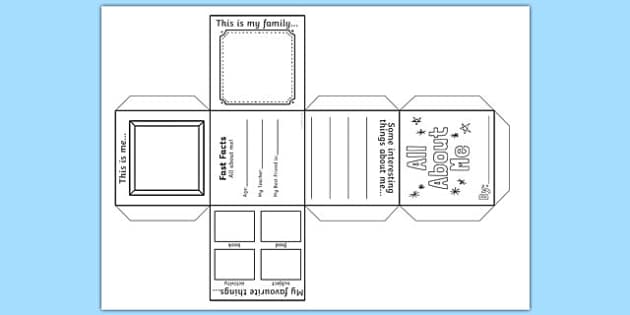 All About Me Cube - ourselves, all about me, visual aid, games