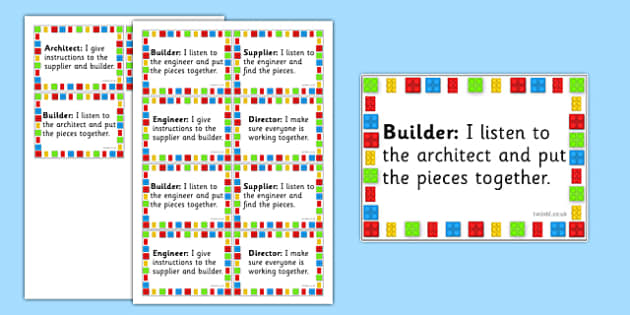 Building Block Therapy Job Badges (teacher made)