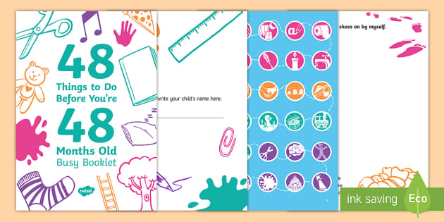 48 Things to Do Before You're 48 Months Old Busy Booklet