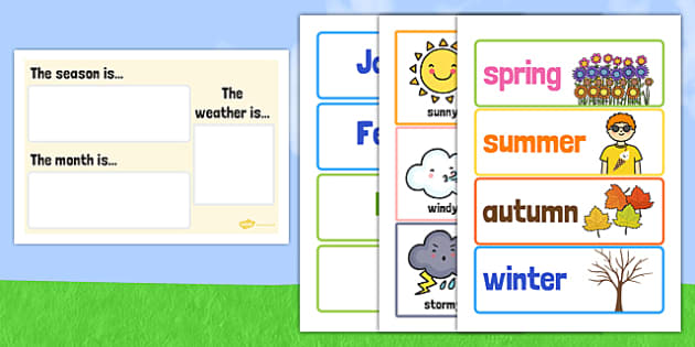 Month, Weather and Season Calendar - month, weather, season