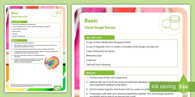 Basic Cloud Dough Recipe | Twinkl (Teacher-Made) - Twinkl