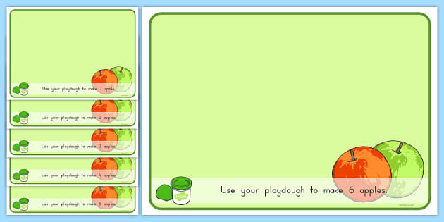 Basic Counting Apples Playdough Mats (teacher made) - Twinkl