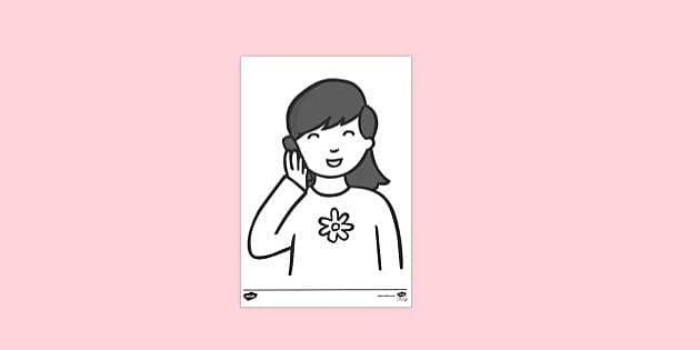 Girl Talking on the Phone Colouring Sheet | Colouring Sheets