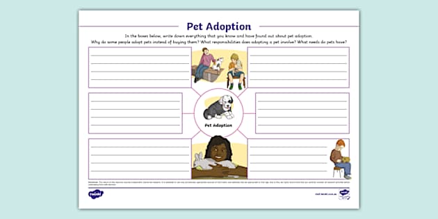 Pet Adoption Mind Map (teacher made) - Twinkl
