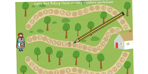 Little Red Riding Hood Missing Numbers Worksheet / Worksheet- numbers