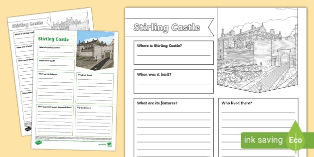 Stirling Castle Fact File Template - Twinkl