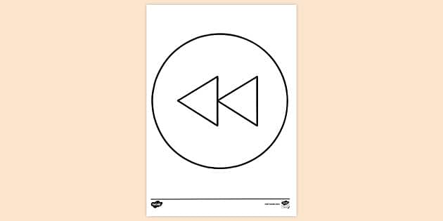 Rewind Button Colouring Sheet | Colouring Pages - Twinkl