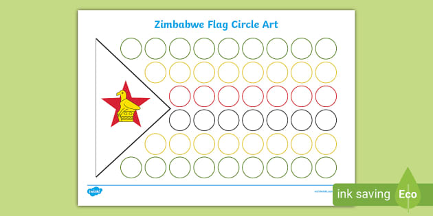 FREE! - Zimbabwe Flag Circle Art Worksheet (teacher made)