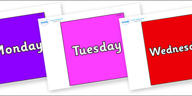 Days of the Week on Squares