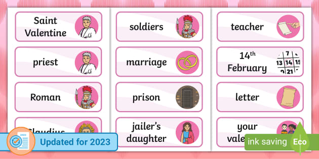 St Valentine Story Word Cards (teacher made) - Twinkl