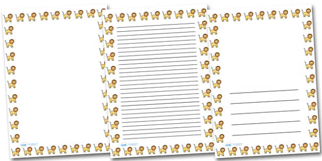 Lion Landscape Page Borders- Landscape Page Borders - Page