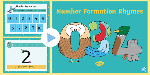 Bird Number Formation Rhyme PowerPoint (teacher made)