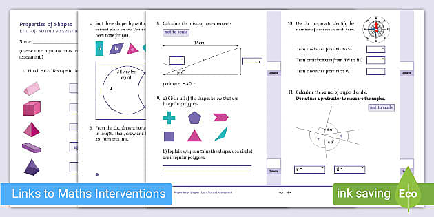 👉 Year 5 Properties of Shapes End-of-Unit Assessment