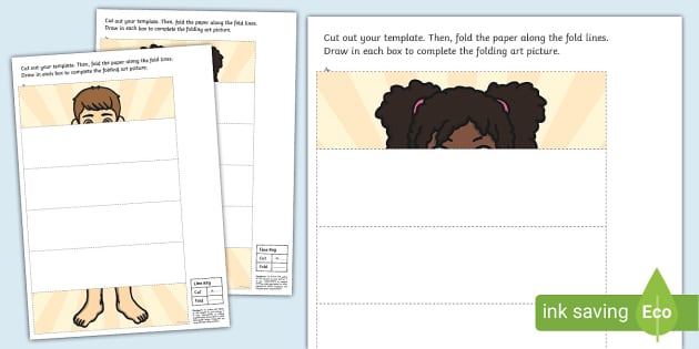 Human Body Folding Art Template (teacher made) - Twinkl