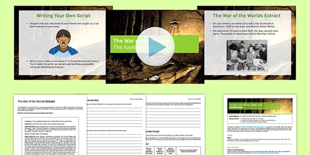 The War of the Worlds Lesson 2: Radio Script - Twinkl