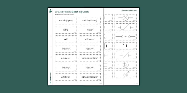 GCSE Circuit Symbols Matching Cards Activity Beyond Science
