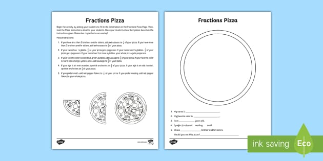 Fraction Pizza Activity (teacher made)