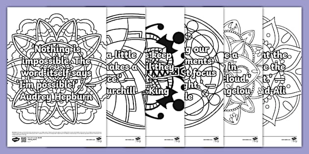 Short Uplifting Quotes Colouring Pages Pack (teacher made)