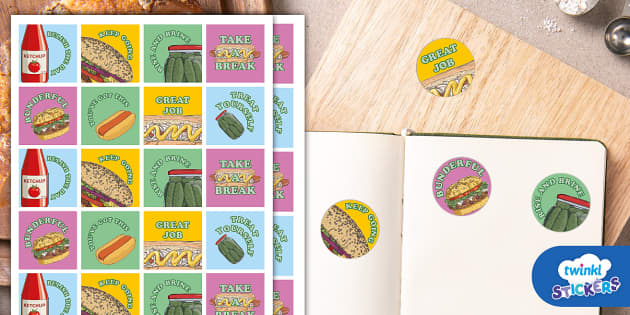 Motivational Stickers - Burger Theme (teacher made) - Twinkl