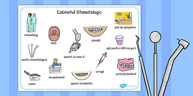 La dentist - Planșă cu imagini și cuvinte - Twinkl