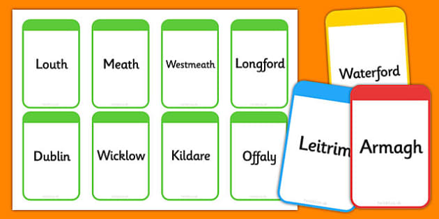 Counties of Ireland Flashcards (teacher made) - Twinkl
