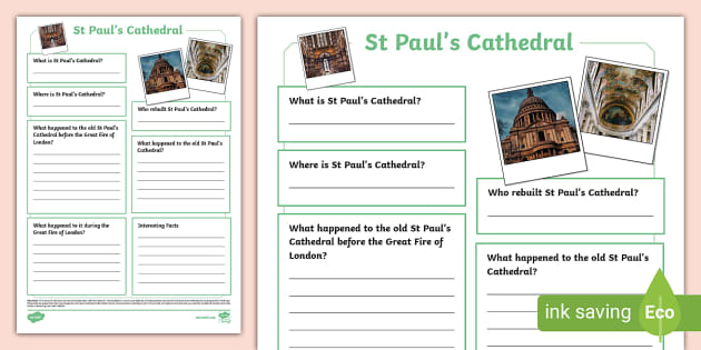 St Paul's Cathedral Fact File Template (teacher made)