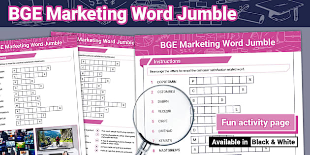 BGE Marketing Word Jumble (teacher made) - Twinkl