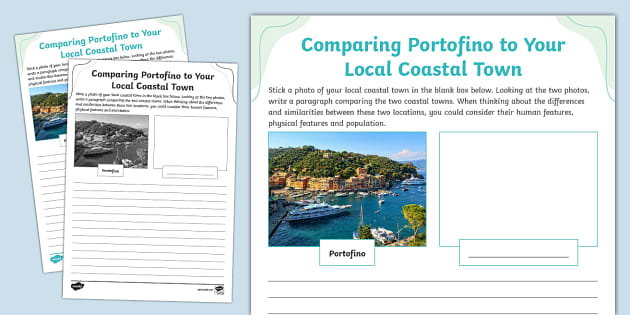 * NEW * Comparing Portofino to Your Local Coastal Town Worksheet