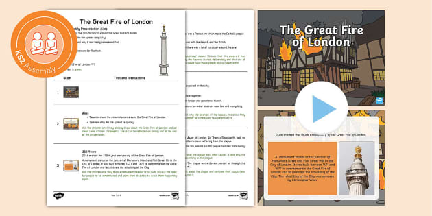 KS2 The Great Fire of London Assembly Pack - Twinkl