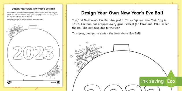 Design Your Own New Year's Eve Ball Activity (teacher made)