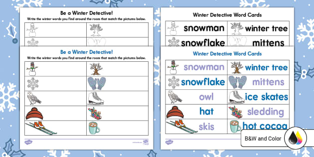 Winter Read and Write the Room Worksheet (teacher made)
