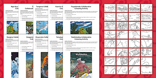Māori Atua Collaborative Colouring Activity Pack