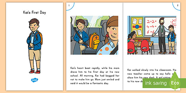Kai's First Day Guided Reader (teacher made) - Twinkl