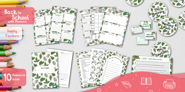 Back to School for Supply Teachers | Planning Bumper Pack | Leaf Theme