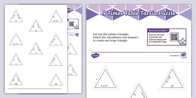 👉 9 Times Table Tarsia Maths Puzzle (Teacher-Made)