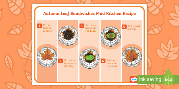 Autumn Leaf Sandwiches Mud Kitchen Recipe - Twinkl